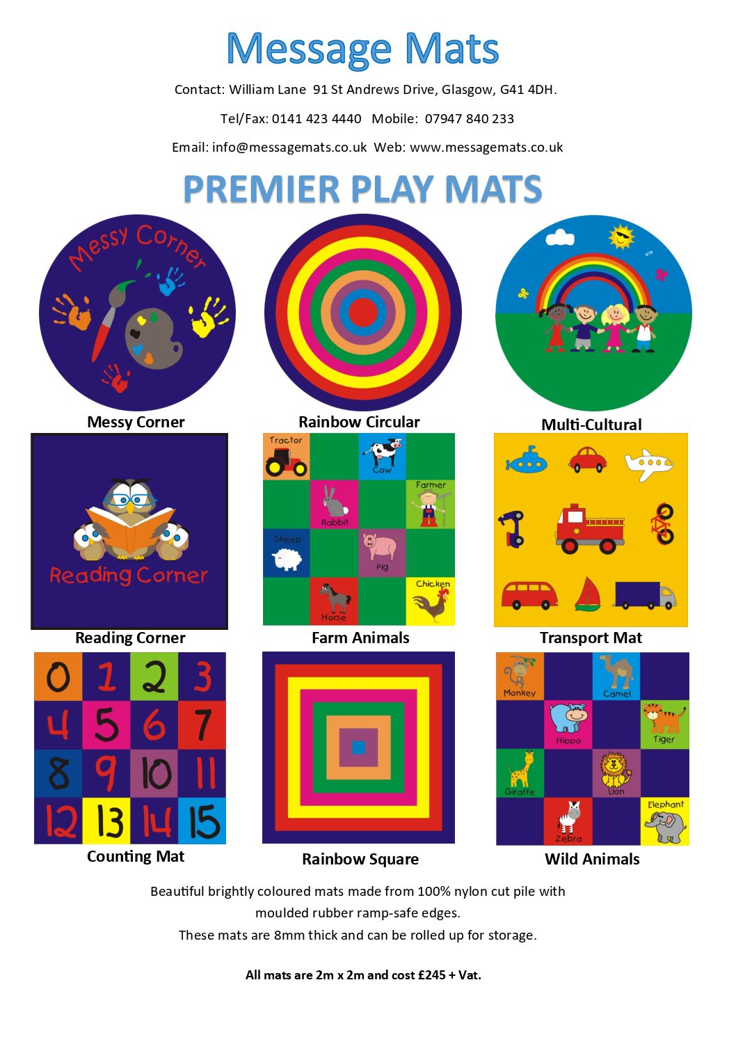 PREMIER PLAY MATS » Message Mats